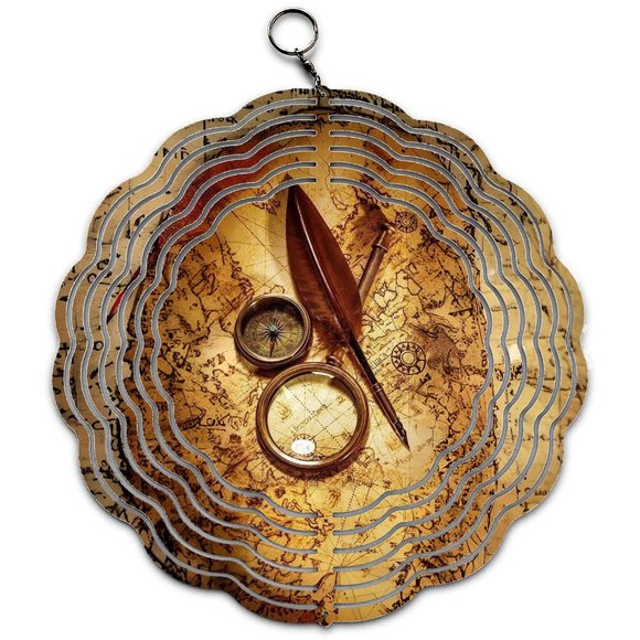 Design | Old Vintage Compass Map Design Wind Spinner | Poshmark